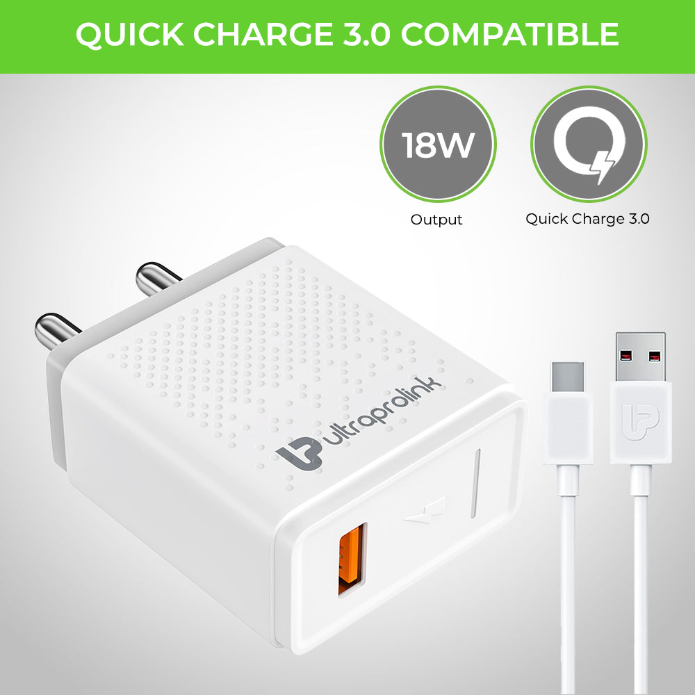Boost 18W QC3.0 Charger + Type C Cable UM1110QC-C – UltraProlink