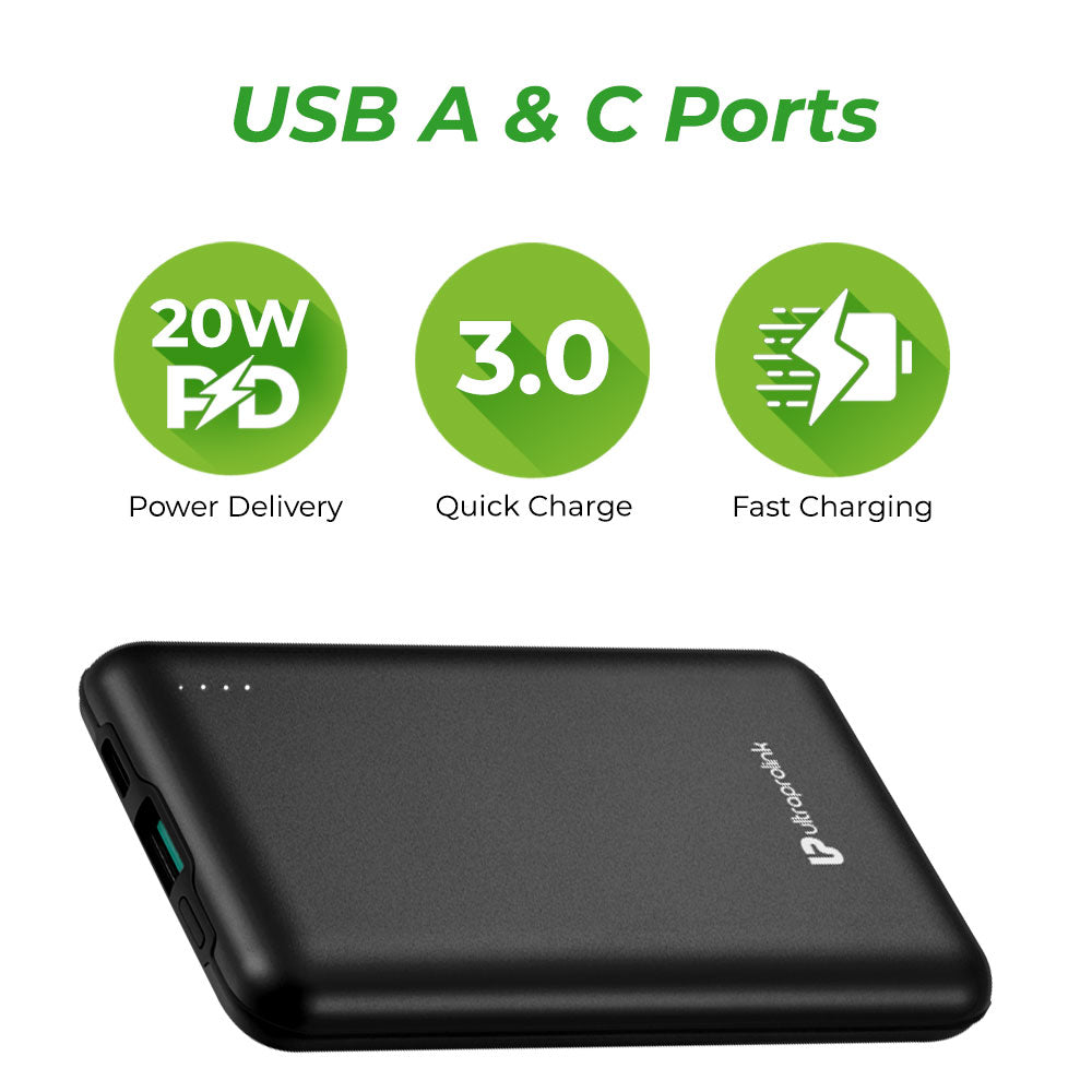 Juice-Up Slim 10,000mAh QC-PD Slim Power Bank UM1112BLK – UltraProlink