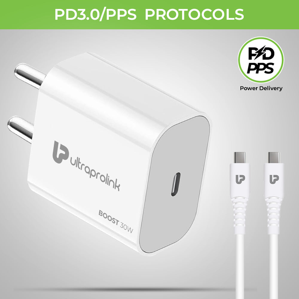Boost PD30 PD-PPS 30W Travel Charger with C2C Cable UM1132C – UltraProlink