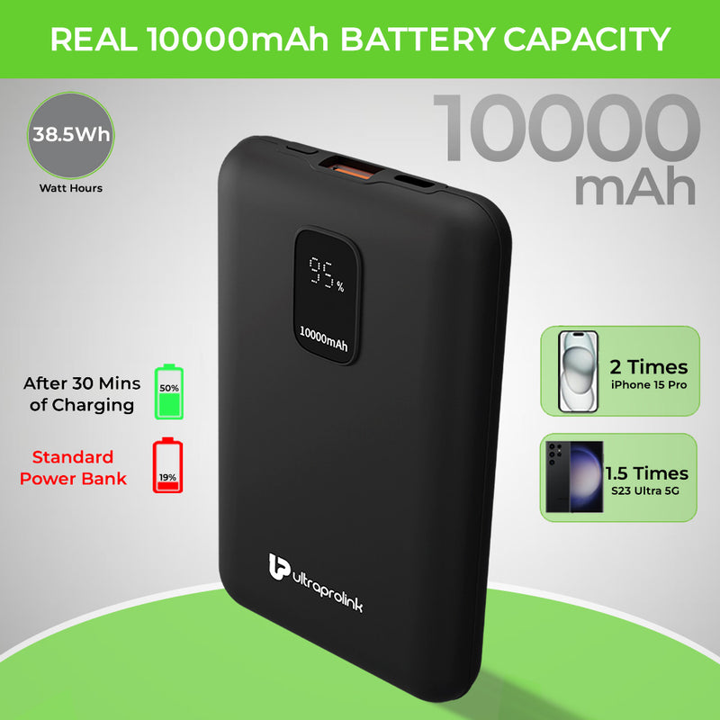 10,000mAh 22.5W Juice-Up Slim 10K Power Bank UM1117BLK – UltraProlink