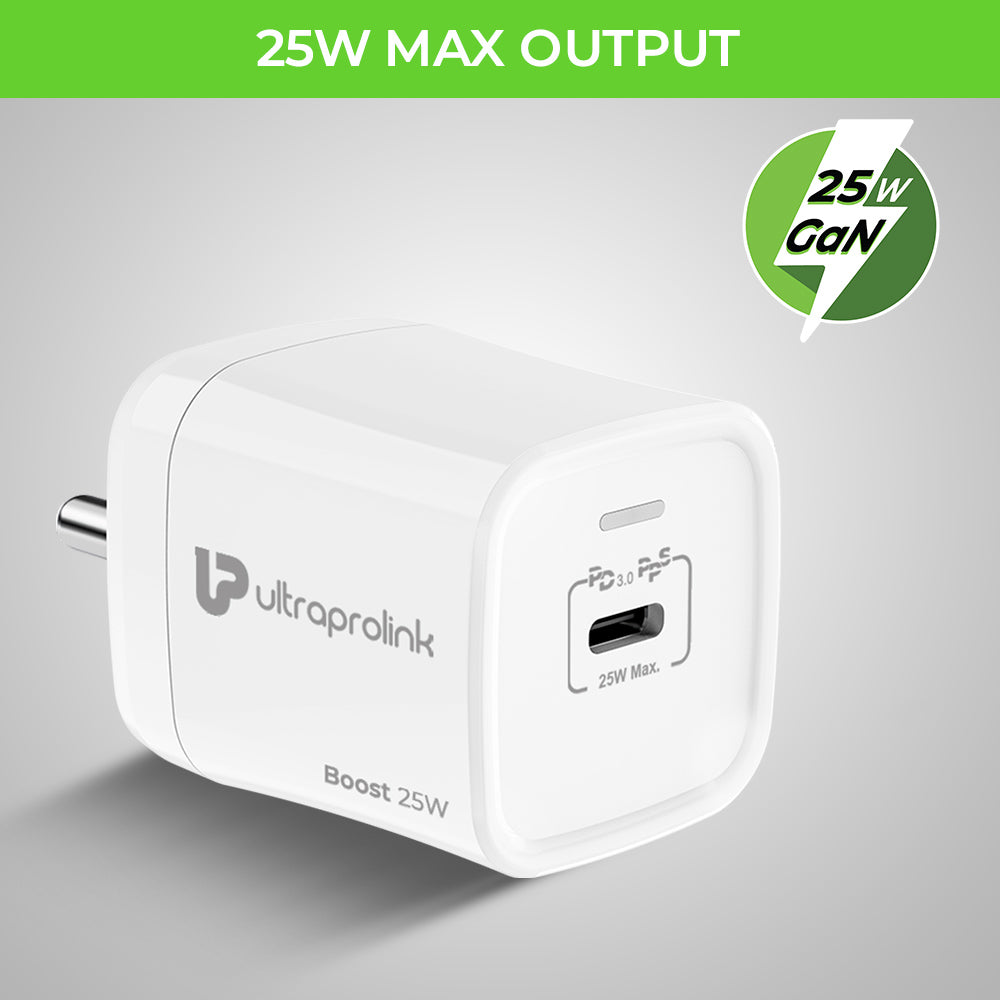 Boost PD25 25W PD-PPS charger with Type C port + PD Cable (1m) UM1137C – UltraProlink