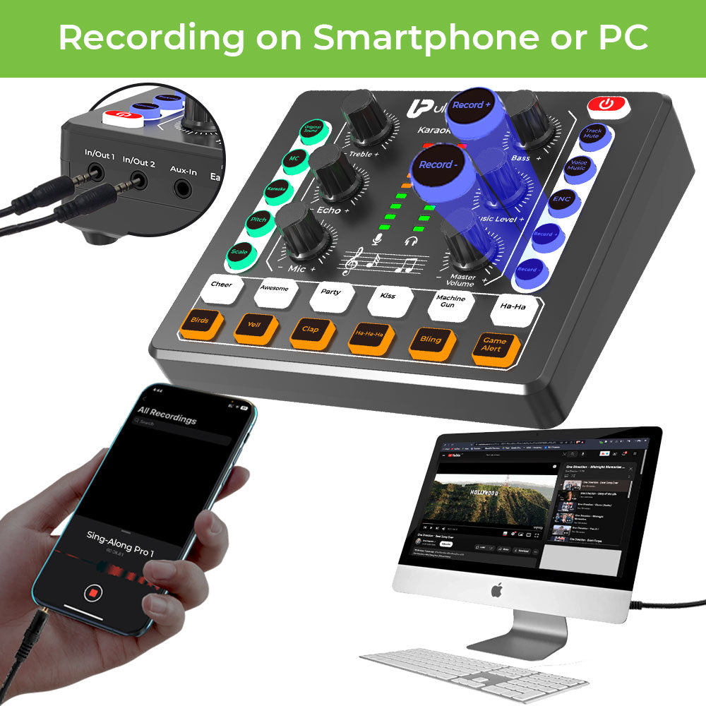 Sing Along Pro Portable Wireless Karaoke & Live Broadcast Mixer with C ...