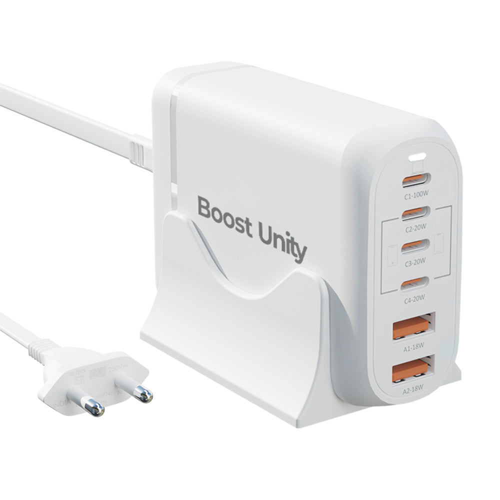 Boost Unity 100 6 USB Port 100W Desktop GaN Charging Station UM1182 – UltraProlink