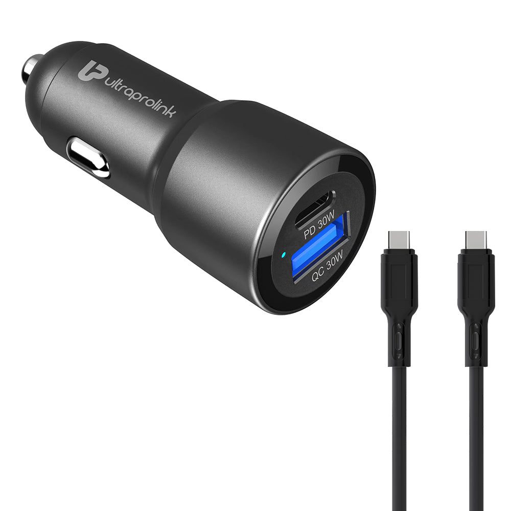 Mach 60 PD/QC3.0/PPS Car Charger with C2C Cable (60W) UM1158 – UltraProlink