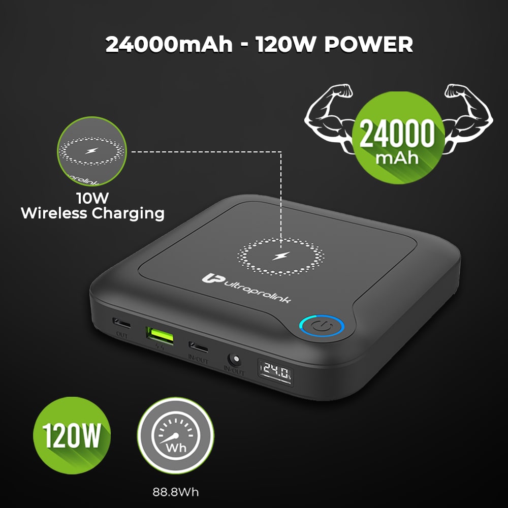 Juice-Up 120W Powerbank QC3.0+PD3.0+Wireless| 24000mAh UM1106 ...