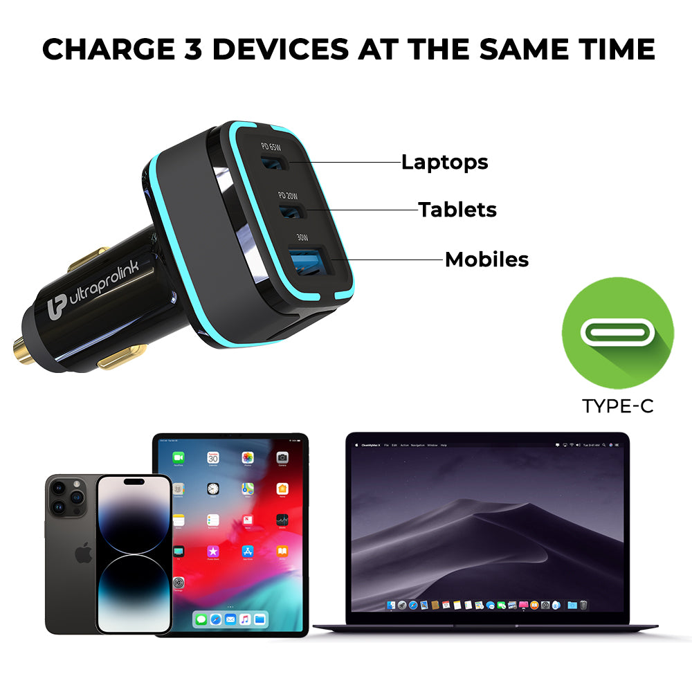 Mach 115 Multi Port Car Charger with USB Type C UM1105 – UltraProlink