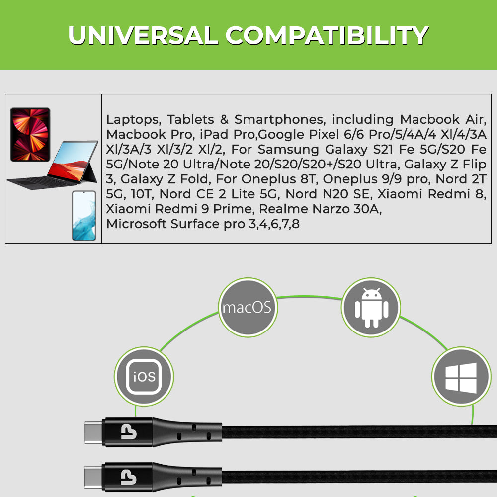 Zoom 100 USB Type C to C Cable UL1108BLK-0150 – UltraProlink